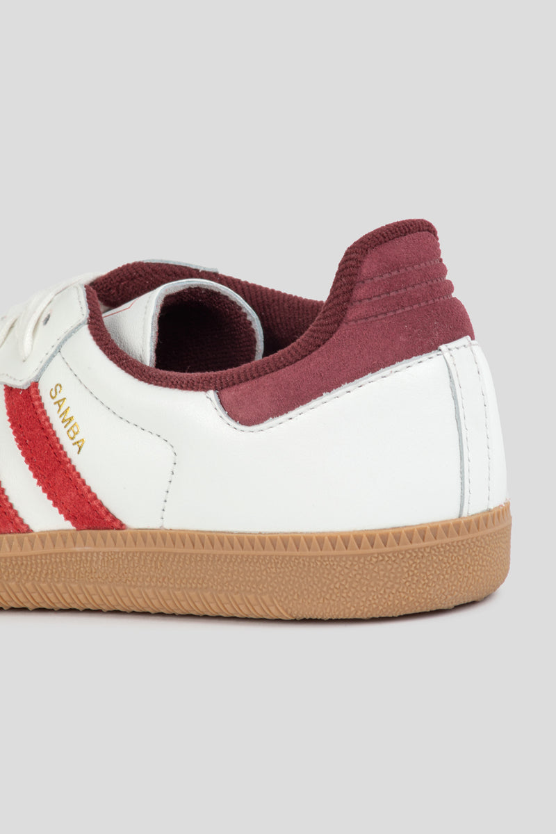 Men's Adidas Samba OG 'Core White / Better Scarlet / Crystal Sand ...